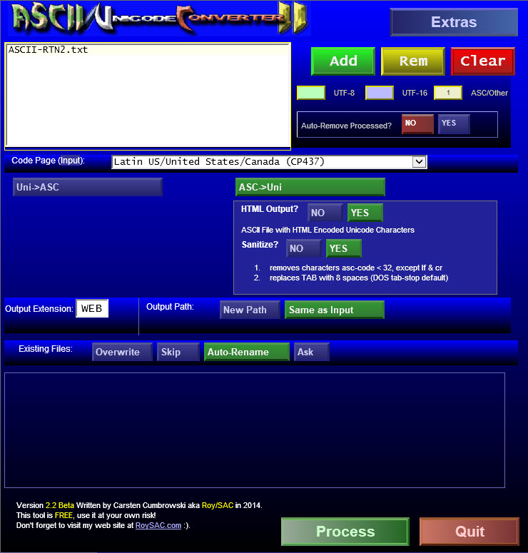 ASCII to WEB/Utf Conversion Scripts