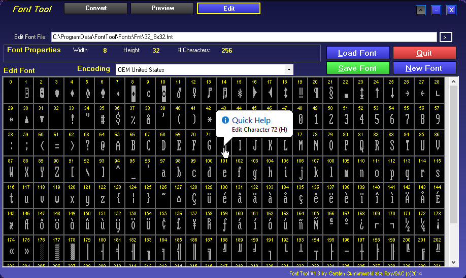 .FNT Tool (Bitmap to .FNT Converter)