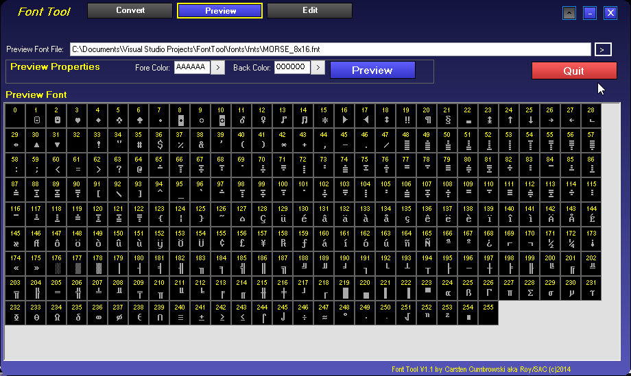 .FNT Tool (Bitmap to .FNT Converter)