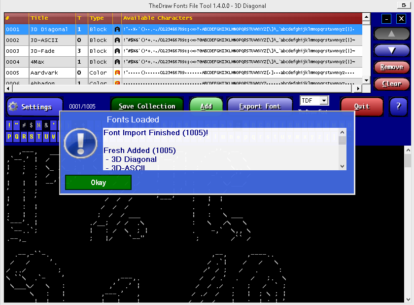 TheDraw (.TDF) Fonts Tool