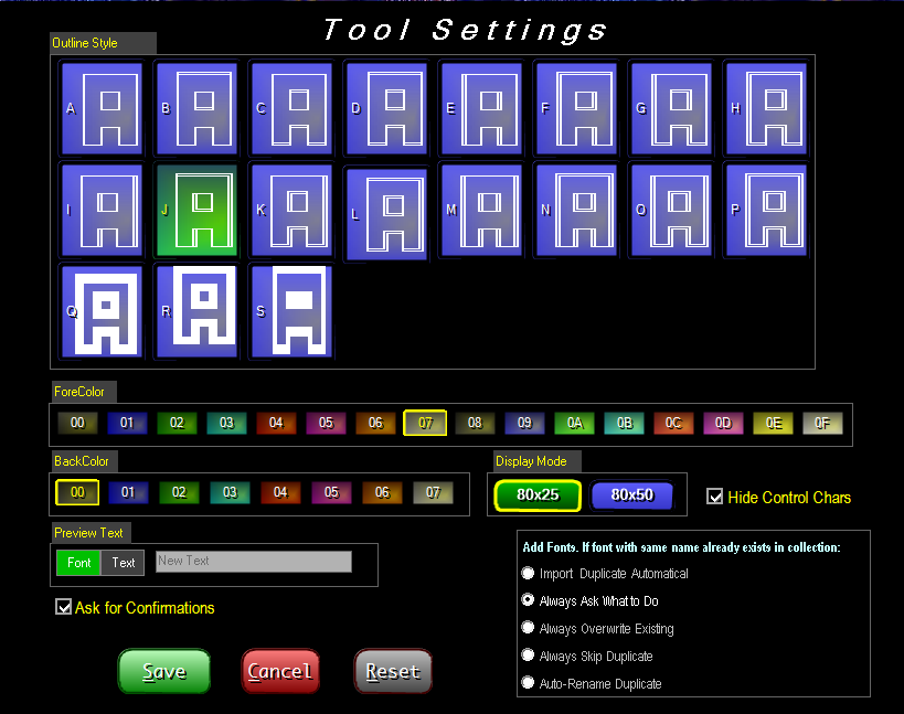 TheDraw (.TDF) Fonts Tool