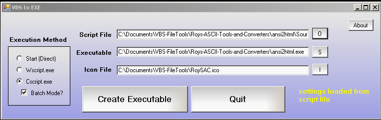 VBScript & HTA to Win32 EXEcutable
